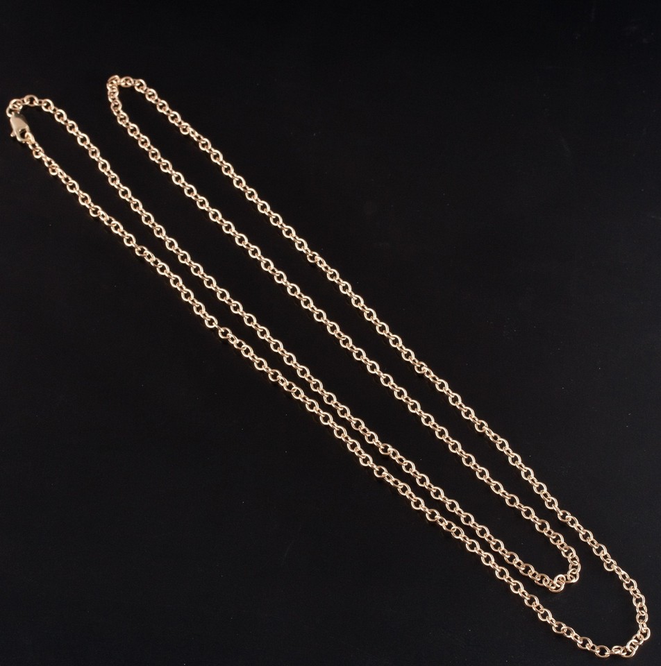 10k Yellow Gold Rolo Chain Style Necklace 11.85g 33" Length 2.9mm Width ...