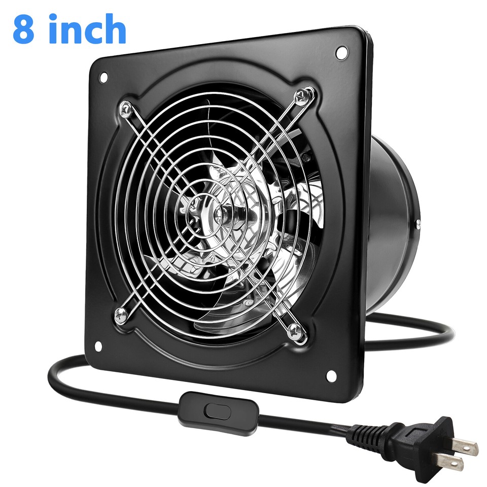 6/8/10/12" Exhaust Fan Ventilation Extractor Fan Wall-Mounted Blower ...