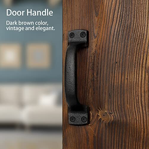 Barn Door Handles Black Cast Iron Gate Handle 7 Inch Rustic Solid Heavy ...