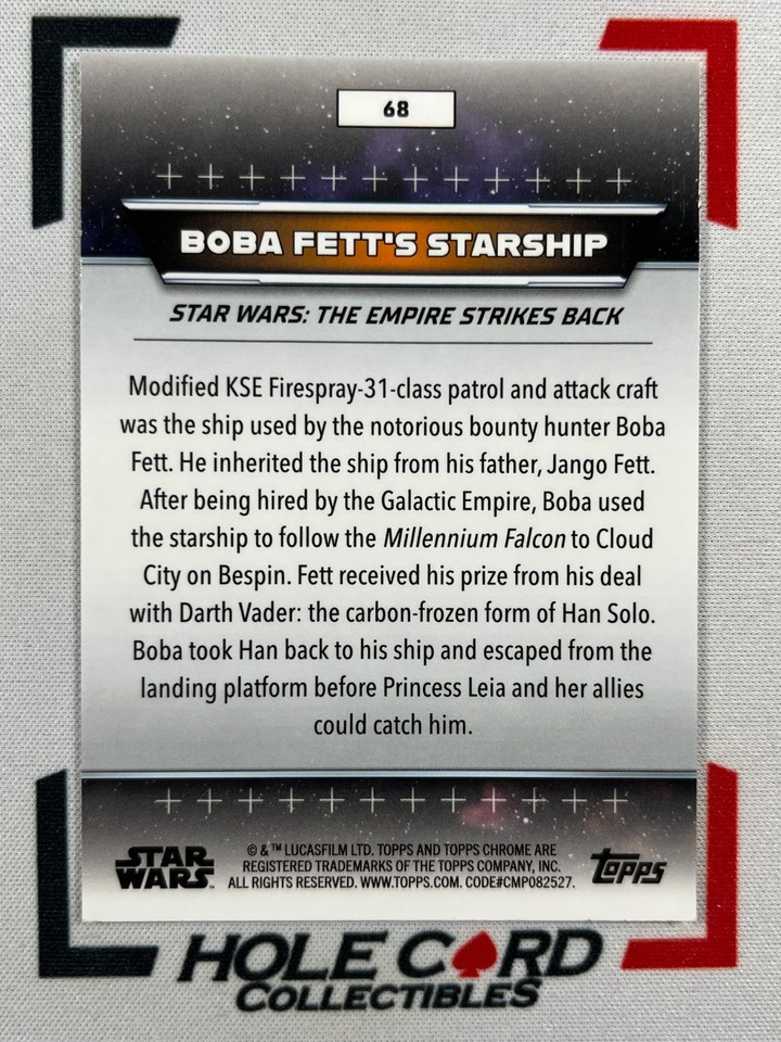 BOBA FETT'S STARSHIP 2024 Topps Chrome Star Wars Hyperspace #68 Pulsar ...