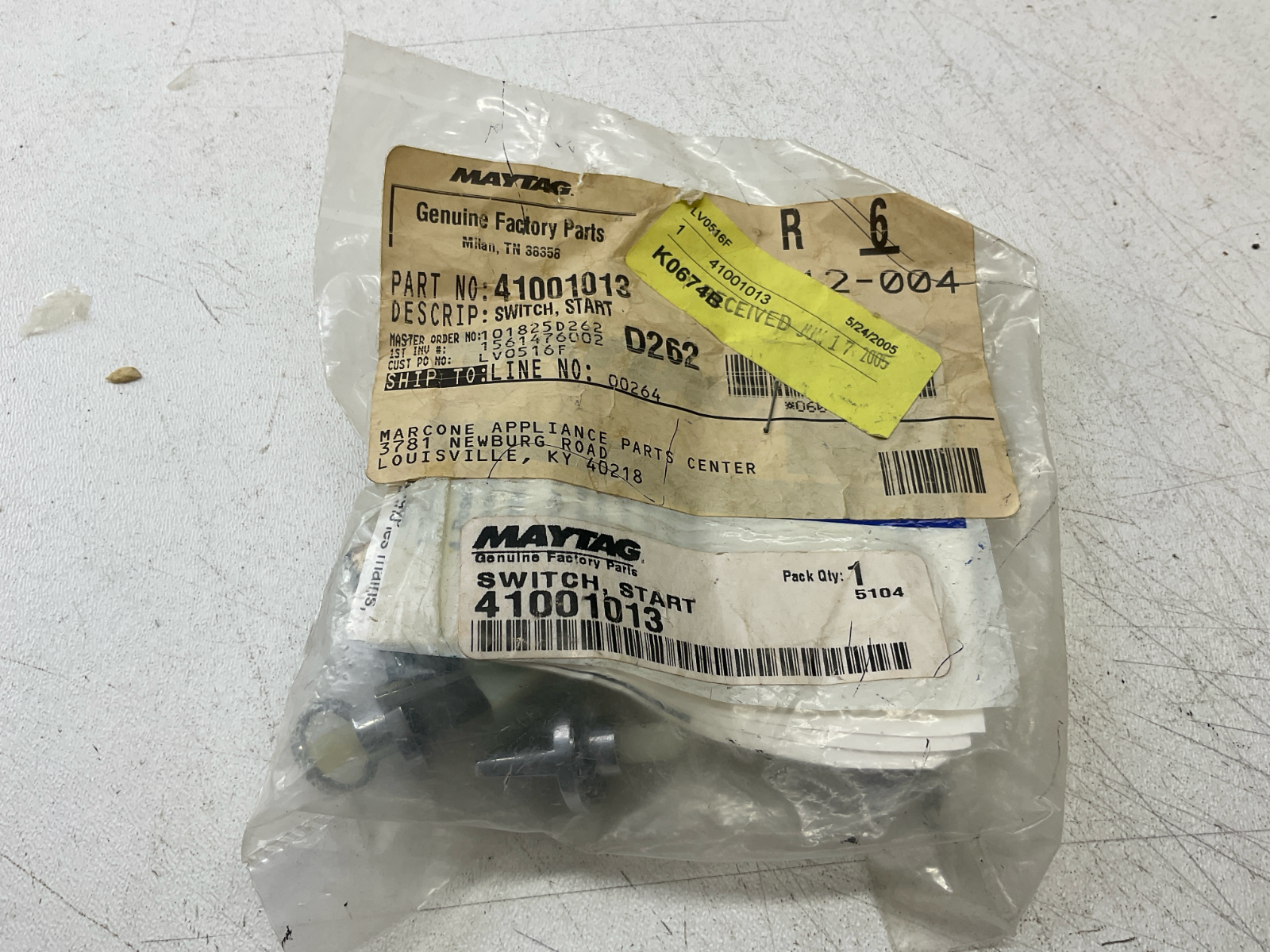Genuine OEM Maytag 41001013 Trash Compactor Electrical Start Switch Kit ...