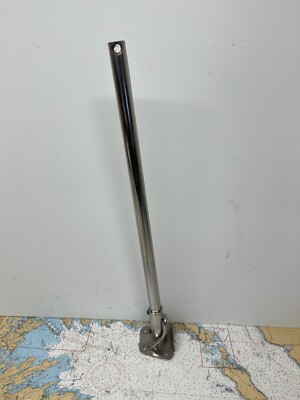 Stainless Steel 1" Pipe, Single Line Stanchion, 24.5" Height, 15* Angle ...