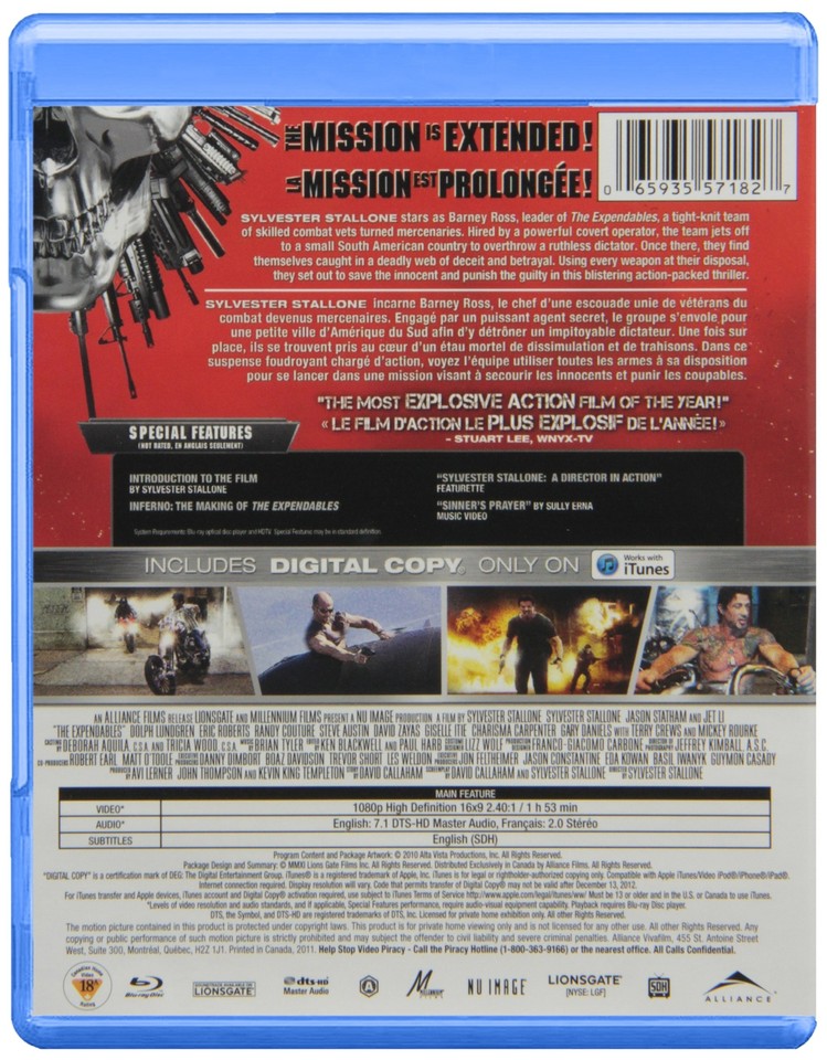 The Expendables (Extended Director's Cut) [Blu-ray + Digital Copy] [Blu ...