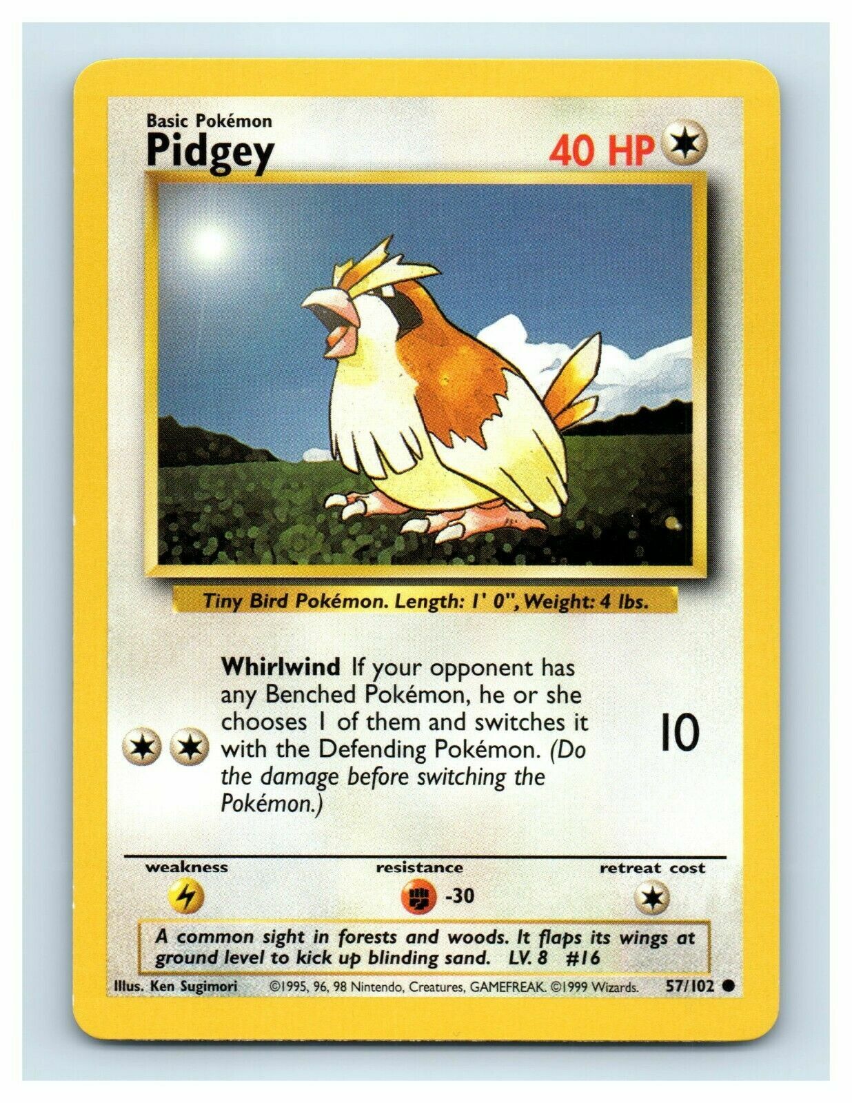 Pokemon Pidgey 57/102 - Base Set common - Same day shipping - NM/M | eBay