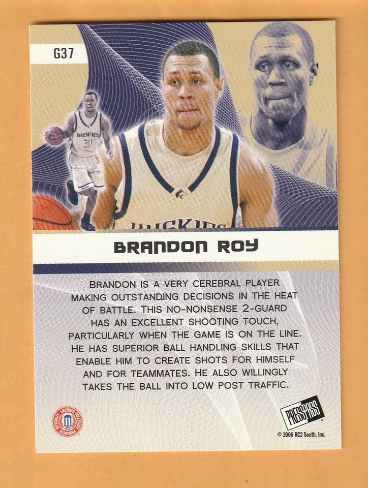 Brandon Roy Washington Huskies 2006 Press Pass #37 4I | eBay