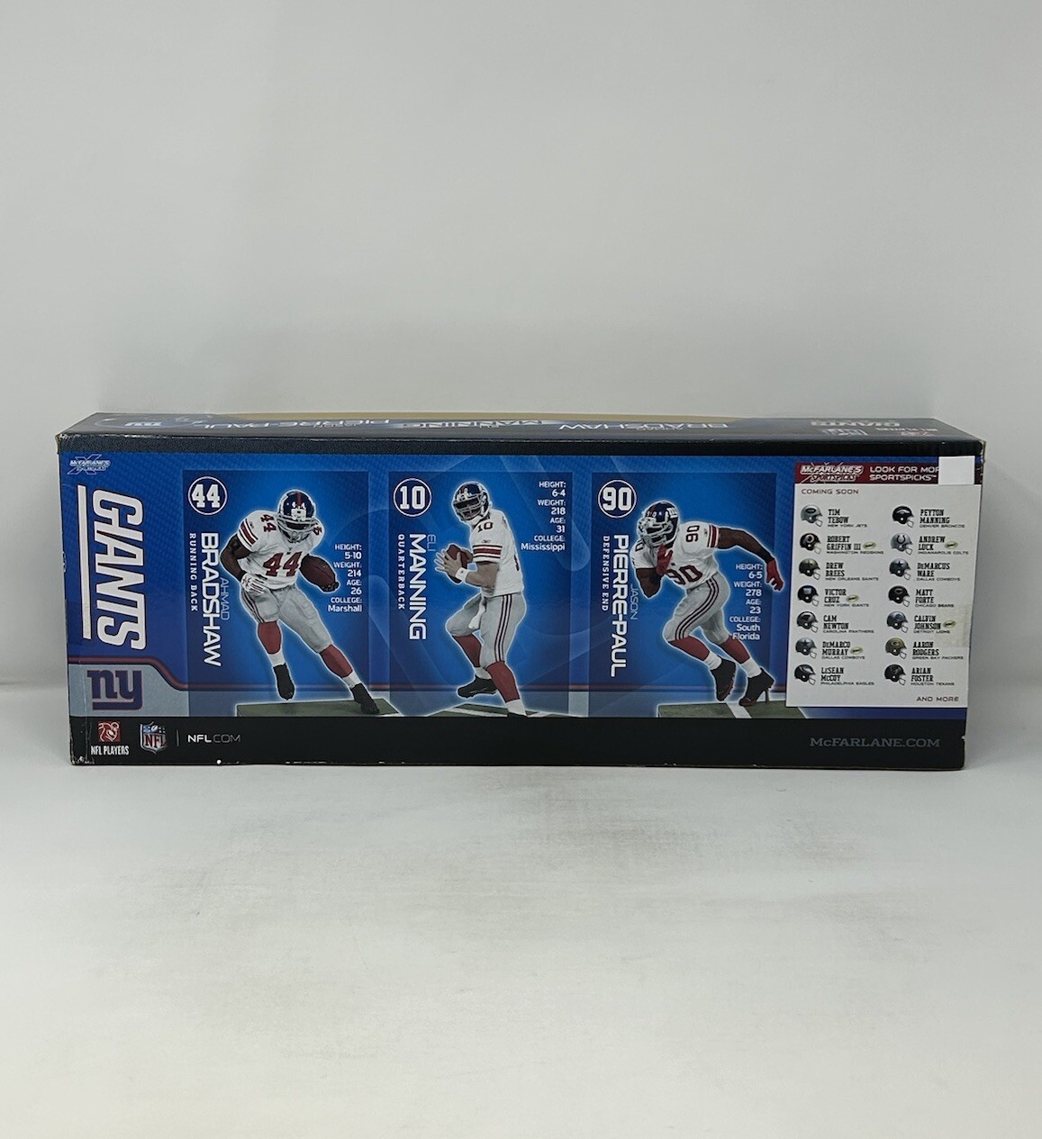 New York Giants NFL 3 Pack McFarlane Set! Bradshaw, Manning, & Pierre ...