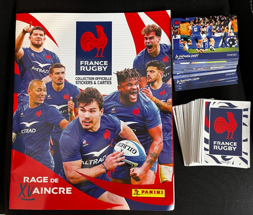 PANINI SET COMPLET VIGNETTES RUGBY RAGE DE VAINCRE + VUOTO ALBUM VIDE ...