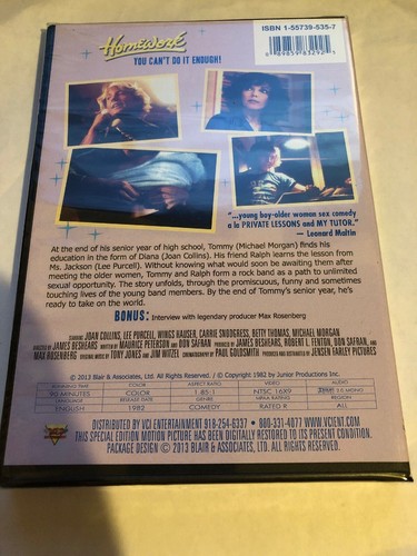 Homework (DVD, 2013) Joan Collins 1982 Michael Morgan Lee Purcell VERY ...
