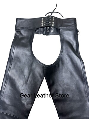 Men's Real Cow Leather Bikers Chaps Leather Chaps available in Stock | eBay
