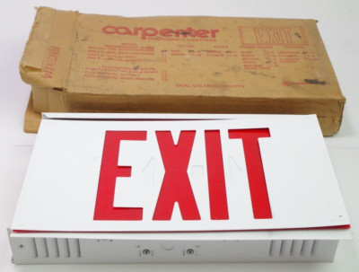 NEW CARPENTER LIGHTED EXIT SIGN SINGLE SIDED 120 VAC MODEL W1LA | eBay