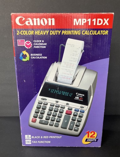 NEW Canon MP11DX 2-Color Heavy Duty Desktop Printing Calculator Tax ...