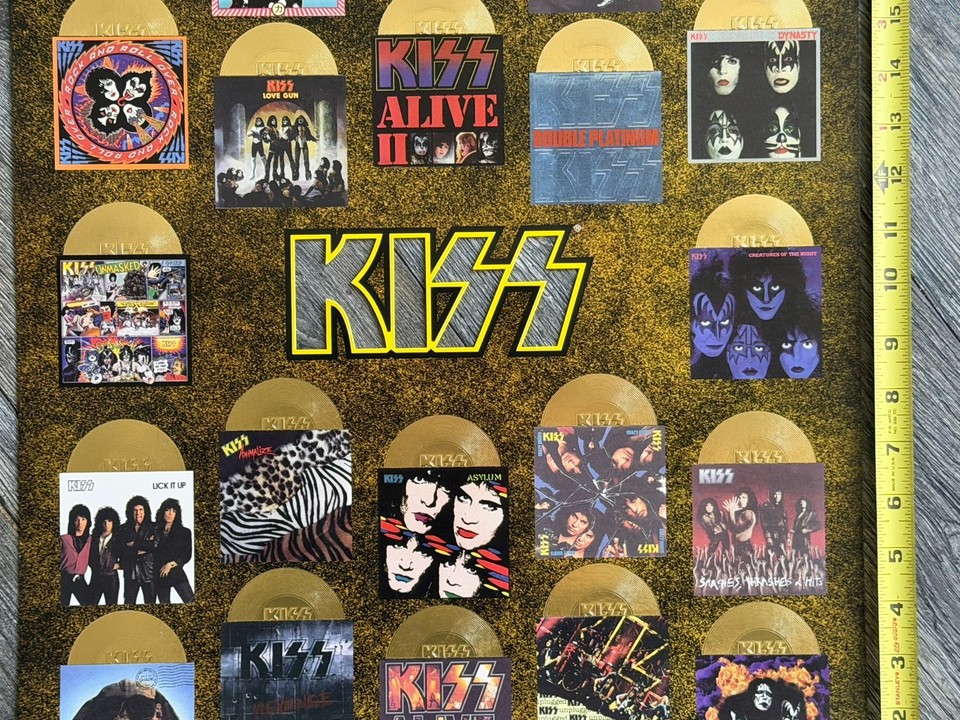 KISS Card Set Neca Uncut Sheet Mini Gold Record Album Set 1998 Vintage ...