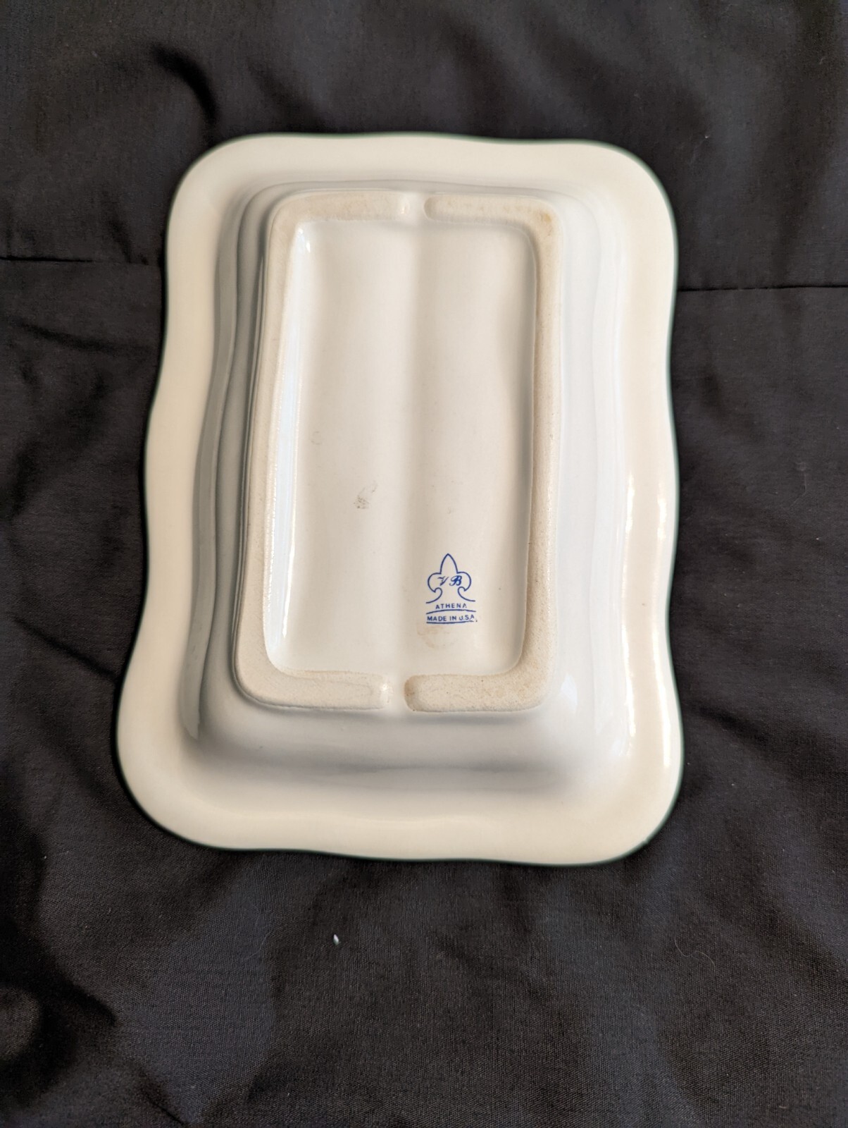 VINTAGE VB Athena Soap Dish Shabby Chic Pink Roses Blue Flower Calif ...