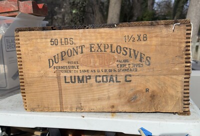 Vintage Wooden Crate Dupont Explosives Lump Coal C 50lbs Wood Box | eBay