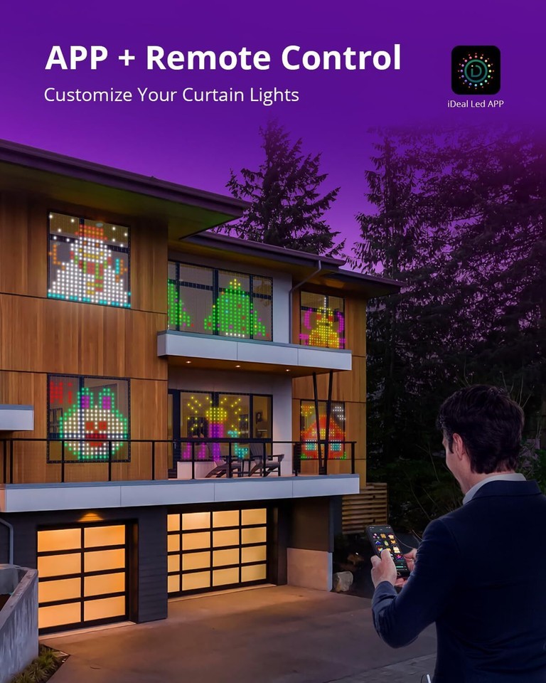 LED Smart Curtain Light with APP Strip Lights Multicolor | eBay