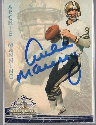 New Orleans 1994 NFL QB Legends ARCHIE MANNING signed football card! | eBay