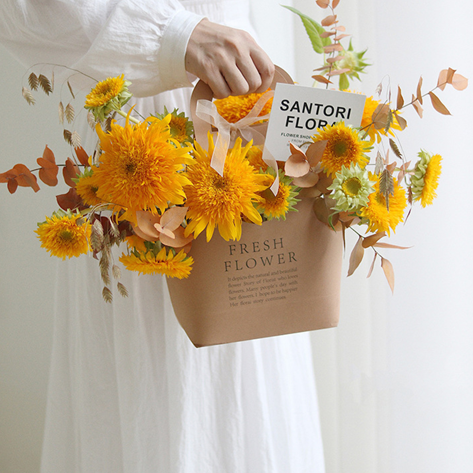 10pcs Flower Carrier Bag Foldable Water Proof Household Flower Packing ...