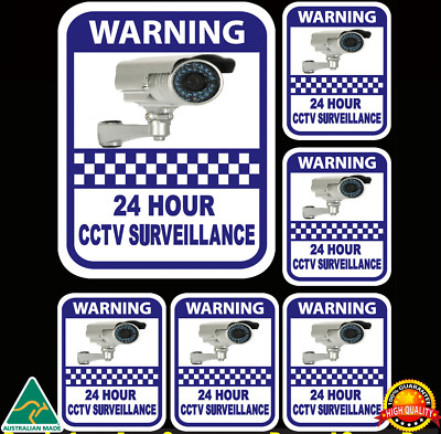 CCTV SECURITY CAMERA WARNING Decal Sticker X6 Safety Home Shop Business ...