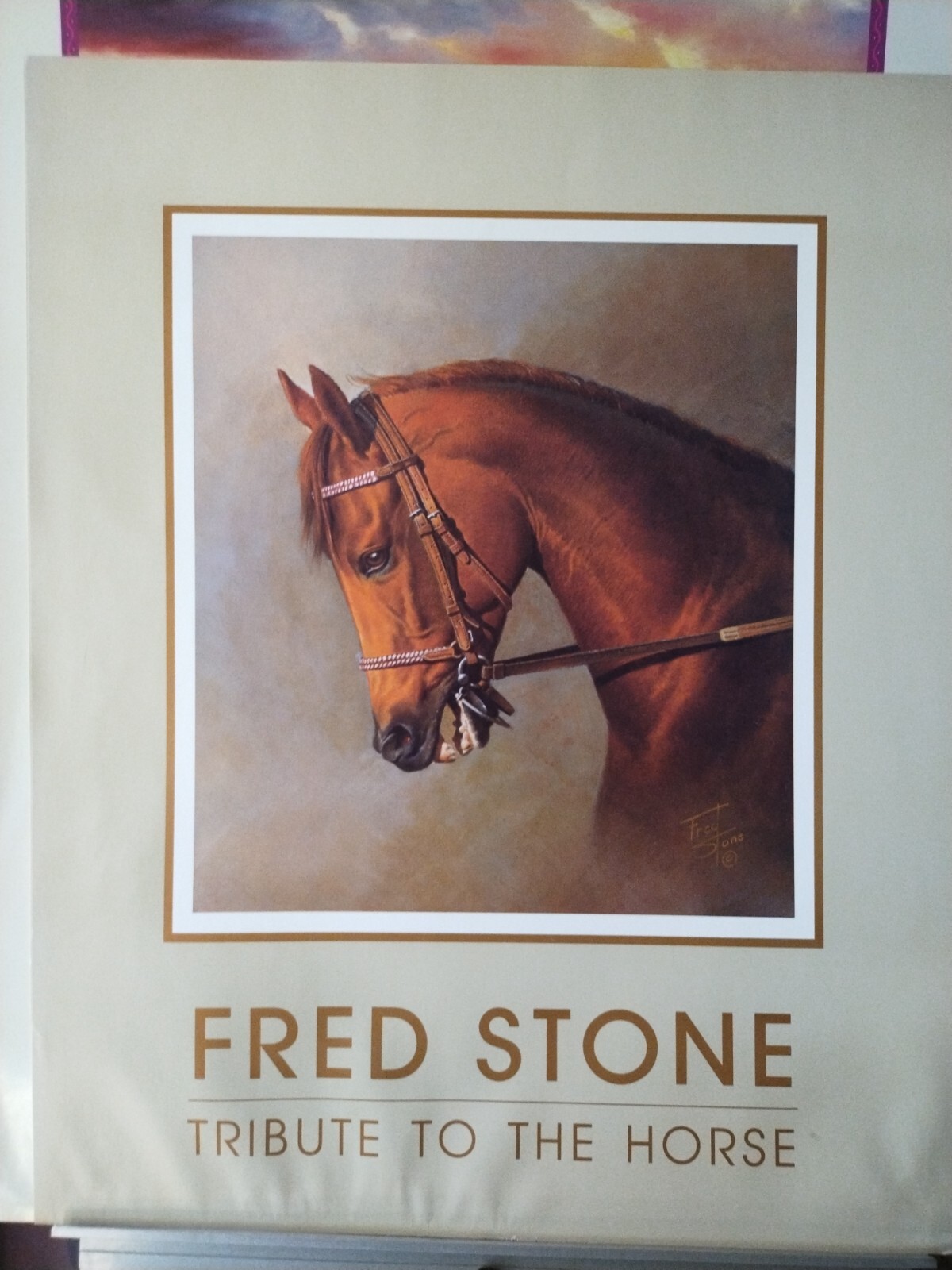 vintage Fred Stone TRIBUTE TO THE HORSE 22x28 MAN-O-WAR horse print | eBay