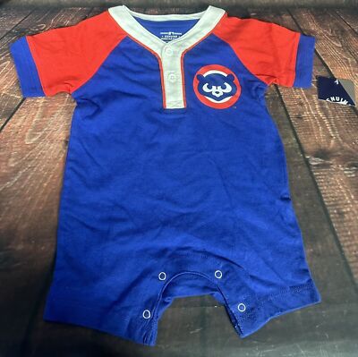Chicago Cubs One Piece Baby 3/6 Months Blue Red Snap MLB Genuine MLB ...