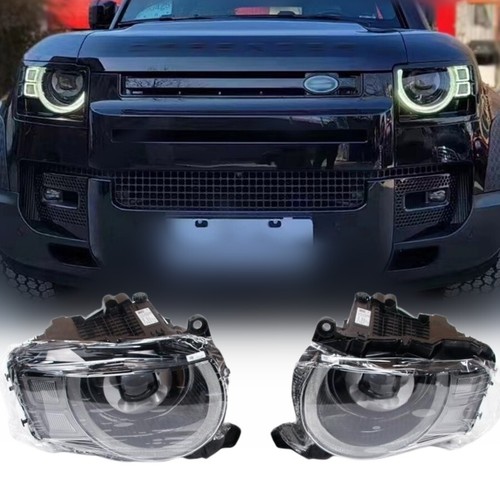 Pair LED Headlights Upgrade Front Lamps For Land Rover Defender 90/110 ...