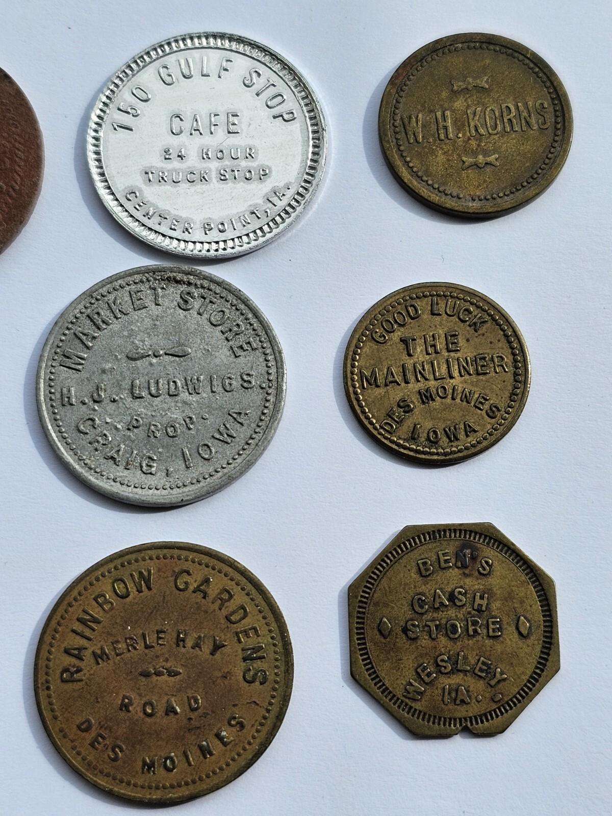 Iowa Trade Token Lot - Des Moines, Coon Rapids, Cherokee, Waterloo ...