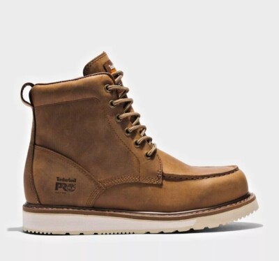 Men Timberland PRO Wedge 6" Soft Toe Moc-Toe Work Boots Size 13 Brown ...
