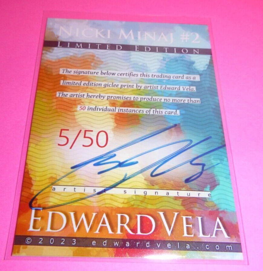 NICKI MINAJ 2023 #2 EDWARD VELA LIMITED /50 ART CARD Signed | eBay