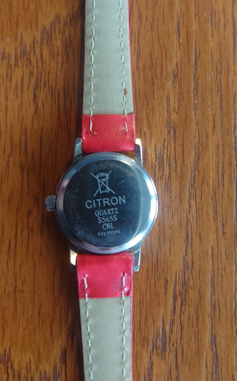 Vintage Citron Mens Quartz S565S Watch Luminous Hands Black Leather ...