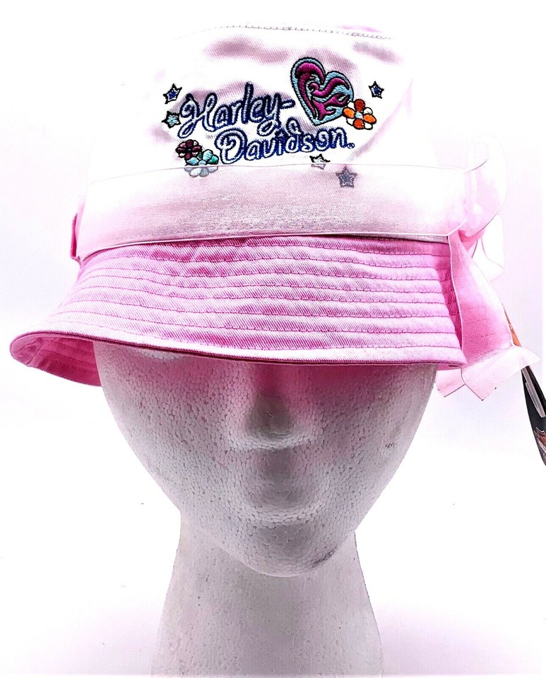 HARLEY DAVIDSON® INFANT TODDLER BABY GIRLS PINK & WHITE BUCKET HAT ONE ...