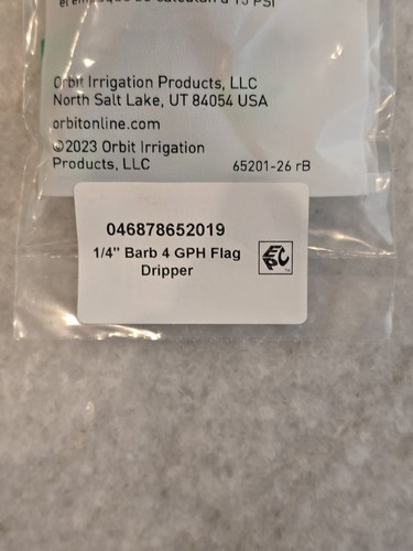 4 Orbit 65201 Flag Dripper 4 Gallons Per Hour 40 pk. New. Free shipping ...