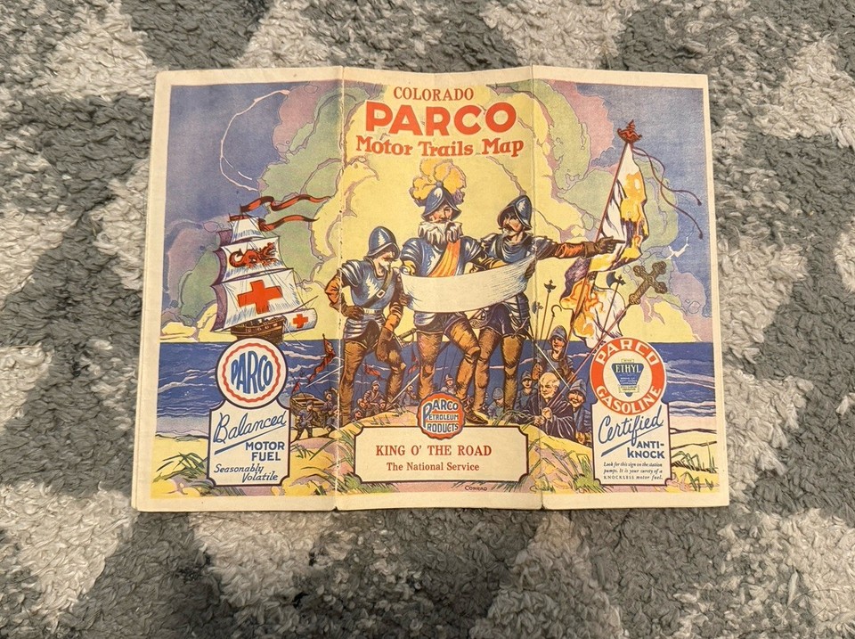1930 PARCO PETROLEUM ETHYL GASOLINE COLORADO ROAD MAP | eBay