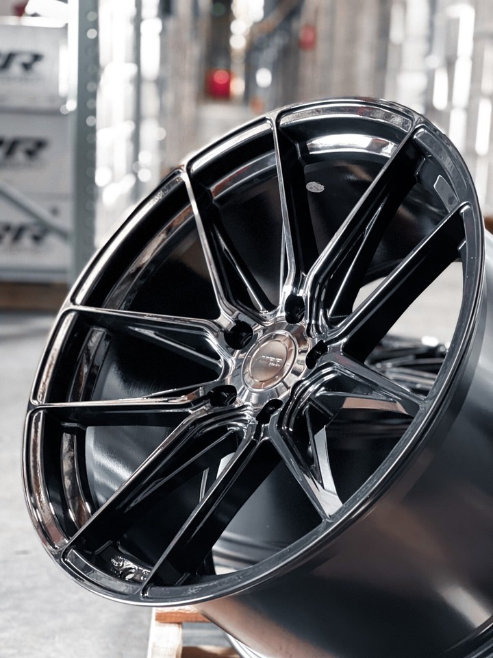 MRR GF13 GLOSS BLACK WHEELS RIMS 19X8.5 20X11 FOR CORVETTE C8 STINGRAY ...