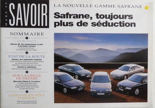 Brochure SAVOIR Renault SAFRANE La nouvelle gamme de 03 / 1995 | eBay