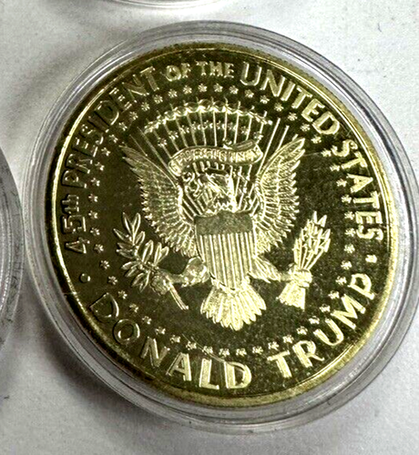 2- 2019 DONALD TRUMP OFFICIAL Presidential 24K Gold Plated Coin with ...