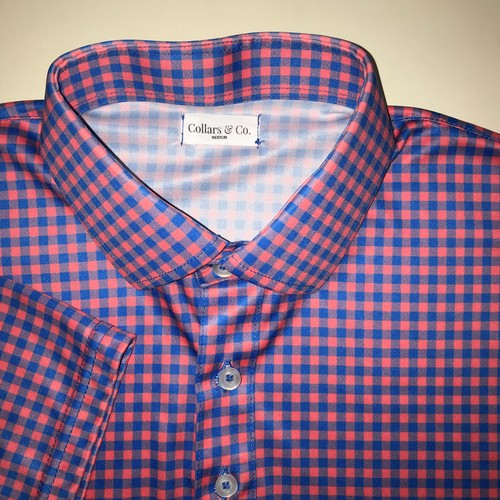 Men's Collars & Co Gingham Dress Collar Polo-Size M | eBay