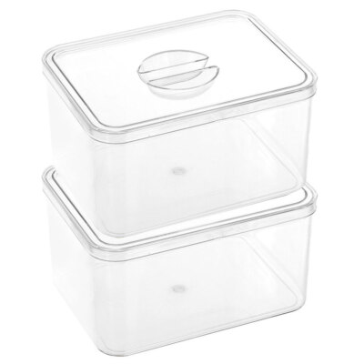 2x Box Sweden Clear Crystal Mini Storage/Container 19cm Stackable ...