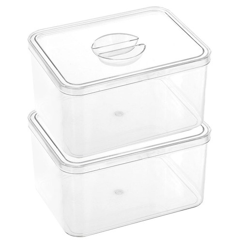 2x Box Sweden Clear Crystal Mini Storage/Container 19cm Stackable Holder w/ Lid | eBay Australia