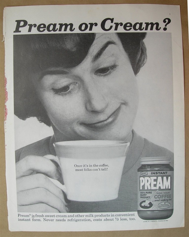 Big 1962 Vtg ad PEPSI those who think young - PREAM or sweet Cream for ...