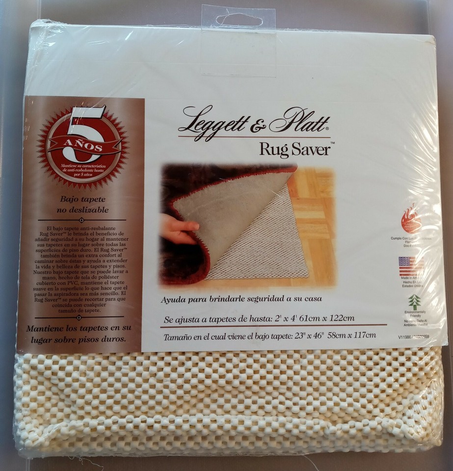 NON-SLIP RUG SAVER CUSHION LEGGETT & PLATT 23" X 46" FITS RUGS UP TO 2 ...