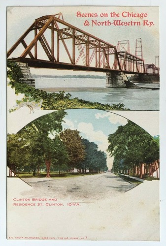 IA Postcard Scenes on the Chicago Northwestern Ry Railroad Clinton ...