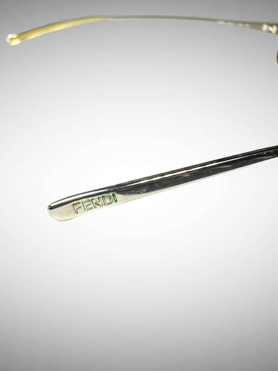 FENDI F660R Silver Diamond Shimmer Metal Eyeglass Frame FENDI F660R Silver Diamond Shimmer Metal Eyeglass Frame