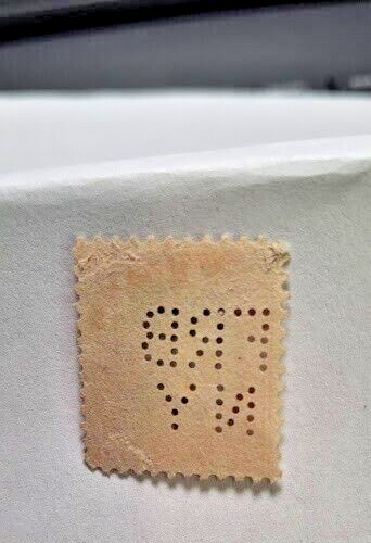 US Stamp #523 1918 $2 Franklin Used "FRB NY" Perfin Black w/orange red ...