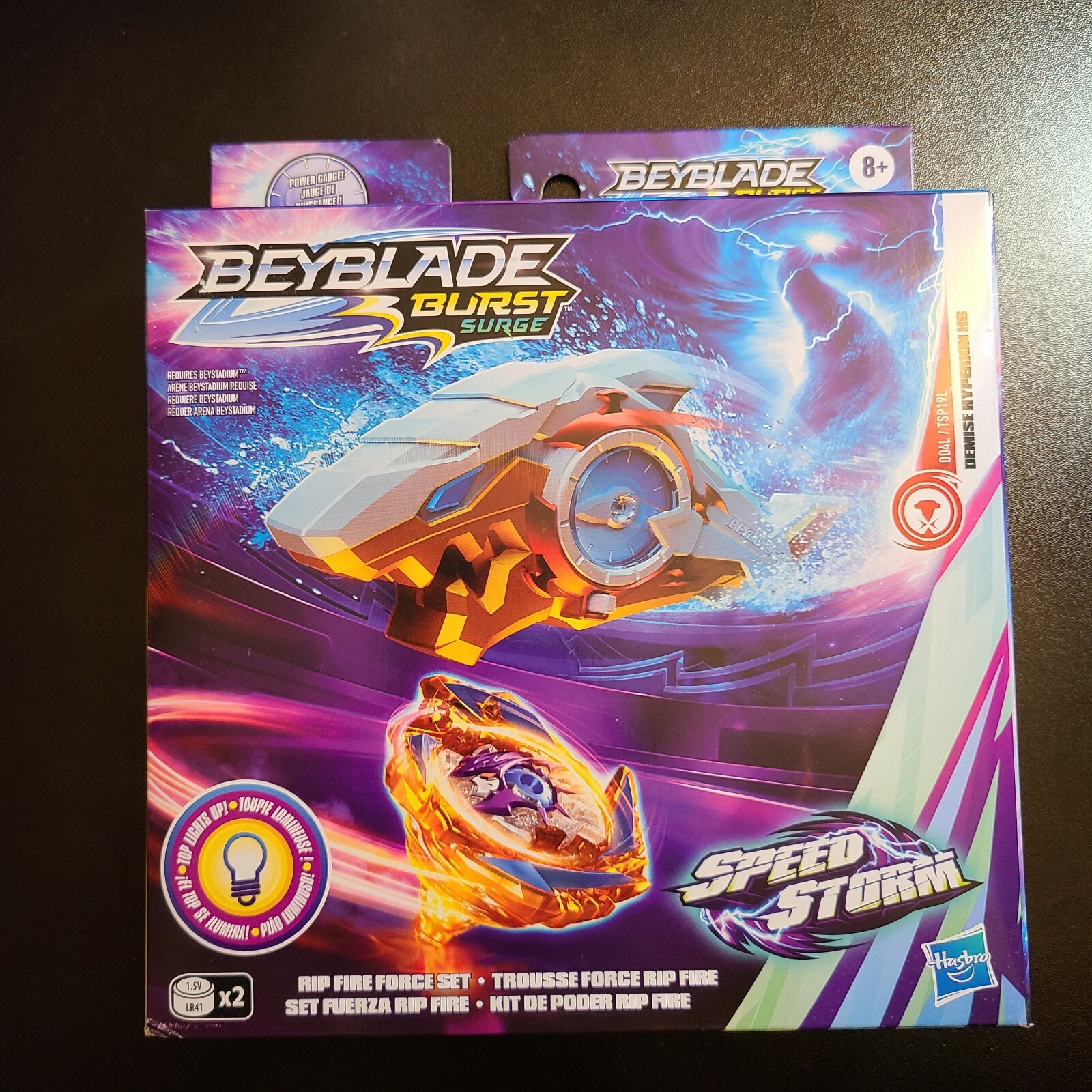 BEYBLADE Rip Fire Force Set Burst Surge Speed Storm-Lights Up Demise ...