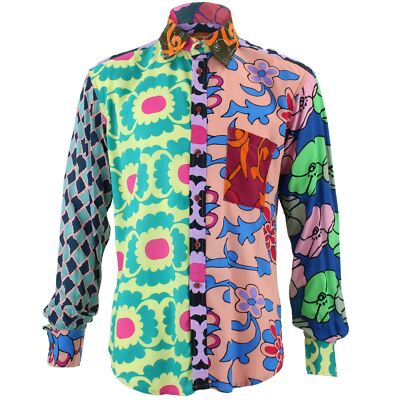 Regular Fit Long Sleeve Shirt Loud Originals Floral Abstract Bold Mens ...