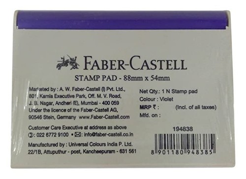 Faber-Castell Stamp Pad Ink Pad for fingerprint, stamping (88mm*54mm) 4 ...