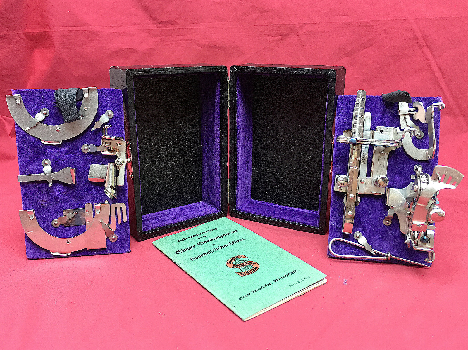 Deluxe SINGER Attachments for 201 & 15 Box German Accessories Set Box ...
