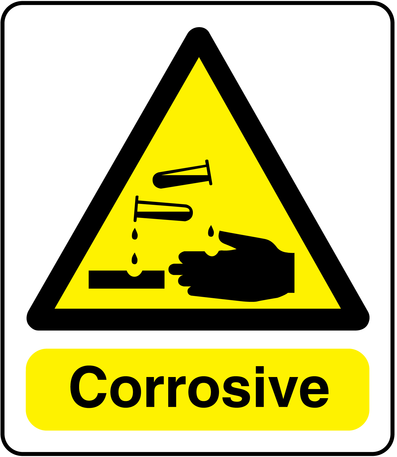 Yellow Warning safety signs, caution, slip, trip etc Vinyl wall ...