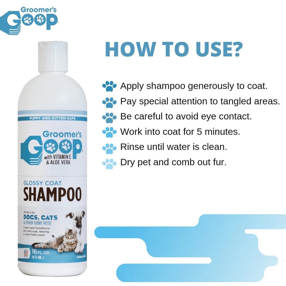 Groomer's Goop Glossy Coat Pet Shampoo Flip-Top Bottle, 16 Ounce (Pack ...