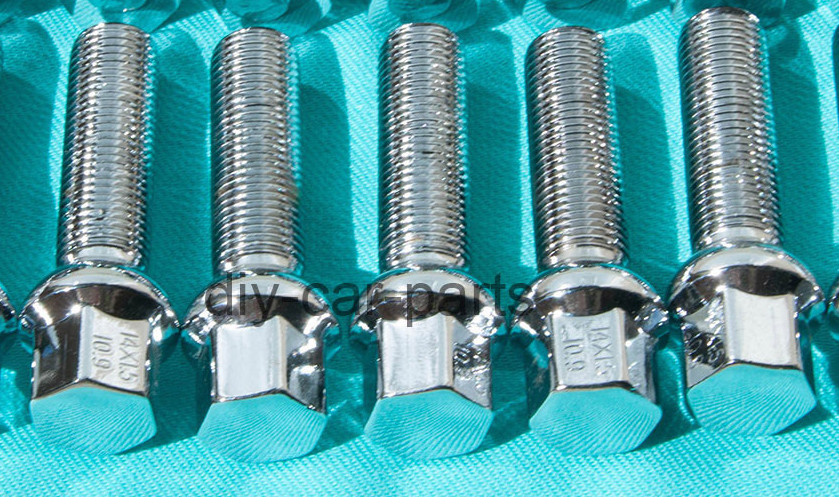 Set of 5 Chrome Mercedes Benz Lug Bolts Nuts ML350 S500 GLK350 S550 ...